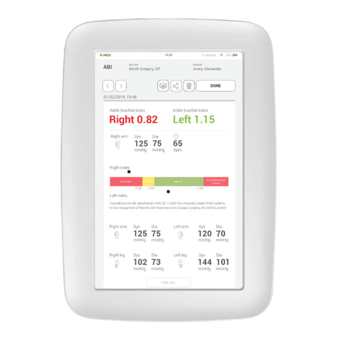 Mesi- Mtablet Wireless Ankle Brachial Index Measuring System (SMART) A ...